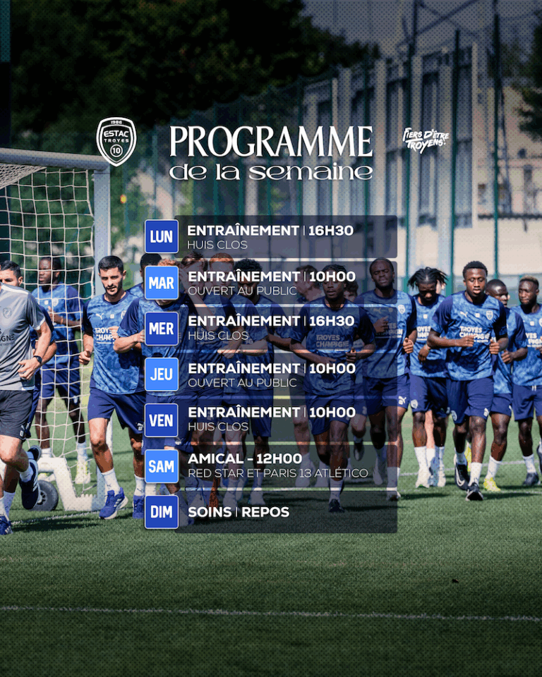 Le planning de la semaine du 30/06 - ESTAC